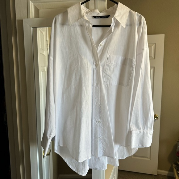 Zara | Tops | Zara White Button Top | Poshmark